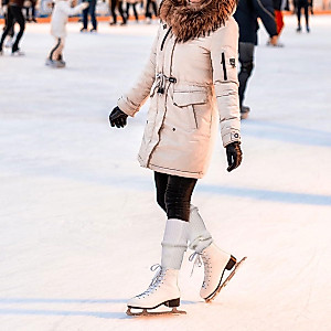 Ewandastore Women's Candy Color 80S Winter Leg Warmers Knitted Wool Crochet Long Boot Socks, White