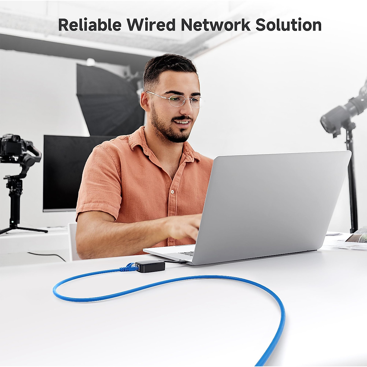 Cable Matters 10Gbps 5-Pack Snagless Short Cat 6 Ethernet Cable - 1ft, Slim Profile Cat 6 Cable, Cat6 Cord, Thin Ethernet Cord, Blue