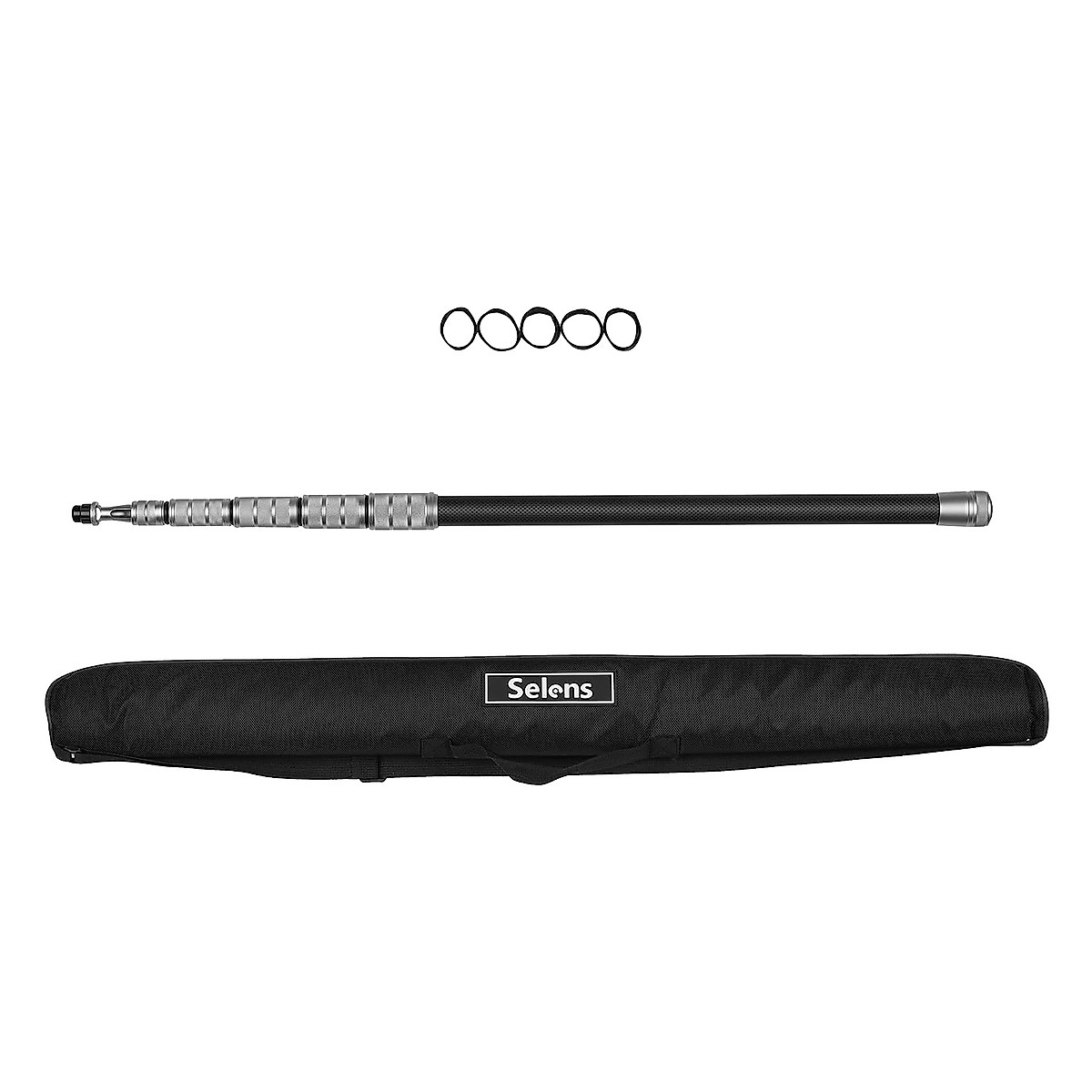 Selens Mic Boom Pole Portable Microphone Boom Arm 5-Section Extendable Handheld Mic Arm Microphone Holder for Sound Recording, Video, Broadcast and Electronic News Gathering, 2.7ft-9.8ft
