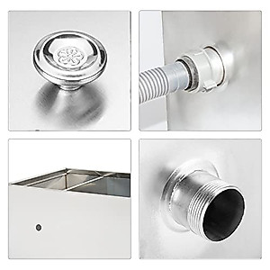 Grease Trap with 3 Top Inlets, Grease Traps for Restaurants Under Sink, Commercial Grease Trap Under Sink, Stainless Steel Grease Interceptor Trap for 3 Compartment Sink