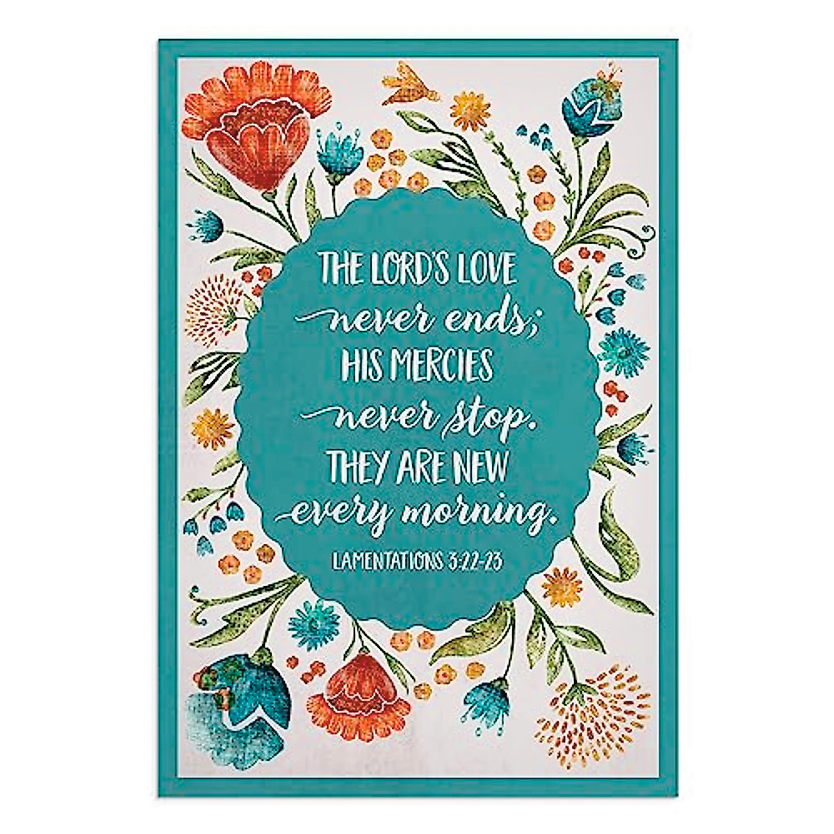 DaySpring - The Lord's Love Never Ends - 4 Floral Desgin Assortment with Scripture - 12 Boxed Praying for You Cards & Envelopes (J9176)