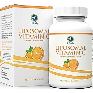 Liposomal Vitamin C Capsules 1200mg – Collagen Support, Powerful Antioxidant Boost, High Dose & High Absorption VIT C Ascorbic Acid Pills – 60 Servings – Easy to Swallow Capsules