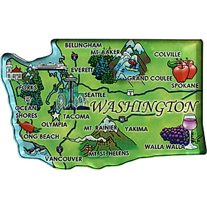 Washington - Acrylic State Map Refrigerator Magnet