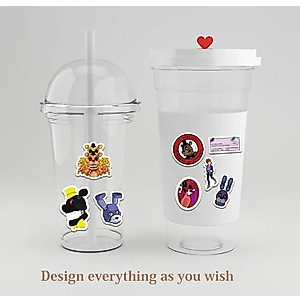 NOBLECARE 5PCS FNAF Keychain+50PCS FNAF Stickers|3.95x2.95/Fnaf Keychains, Fnaf Party Favor, Fnaf Party Favors, Fnaf Gift, Fnaf Gifts, Fnaf Keychains For Backpacks–Accessory