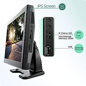 EVERSECU 4CH HD 1080P Car Backup Cameras System with 10.1" Touch Screen Quad Display Monitor & 4pcs 1080P Backup AHD Cameras, MP5 Player, Vehicle DVR Recorder for RV/Truck/Bus/Trailer/Camper/Van