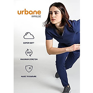 Urbane Impulse Slim Fit Extreme Stretch 4-Pkt Cargo Scrub Pants for Women 9207 Graphite
