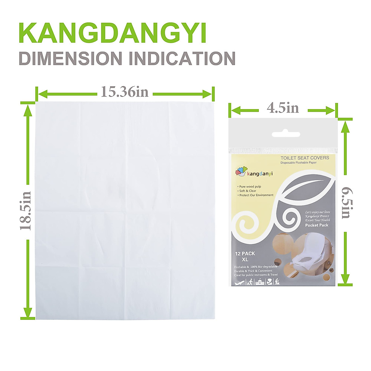 Disposable Toilet Seat Covers,120 Pack XL Toilet Seat Liner Biodegradable for Public Restrooms, Porta Potty Toilet Seat Covers Flushable,Potty Toilet Seat Covers for Travel Toddlers Child Training