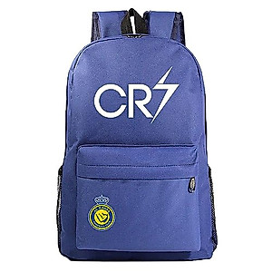 IRYZE Teen Cristiano Ronaldo Bookbag-Student Multifunction Canvas Knapsack Wear Resistant Casual Travel Daypack for Outdoor