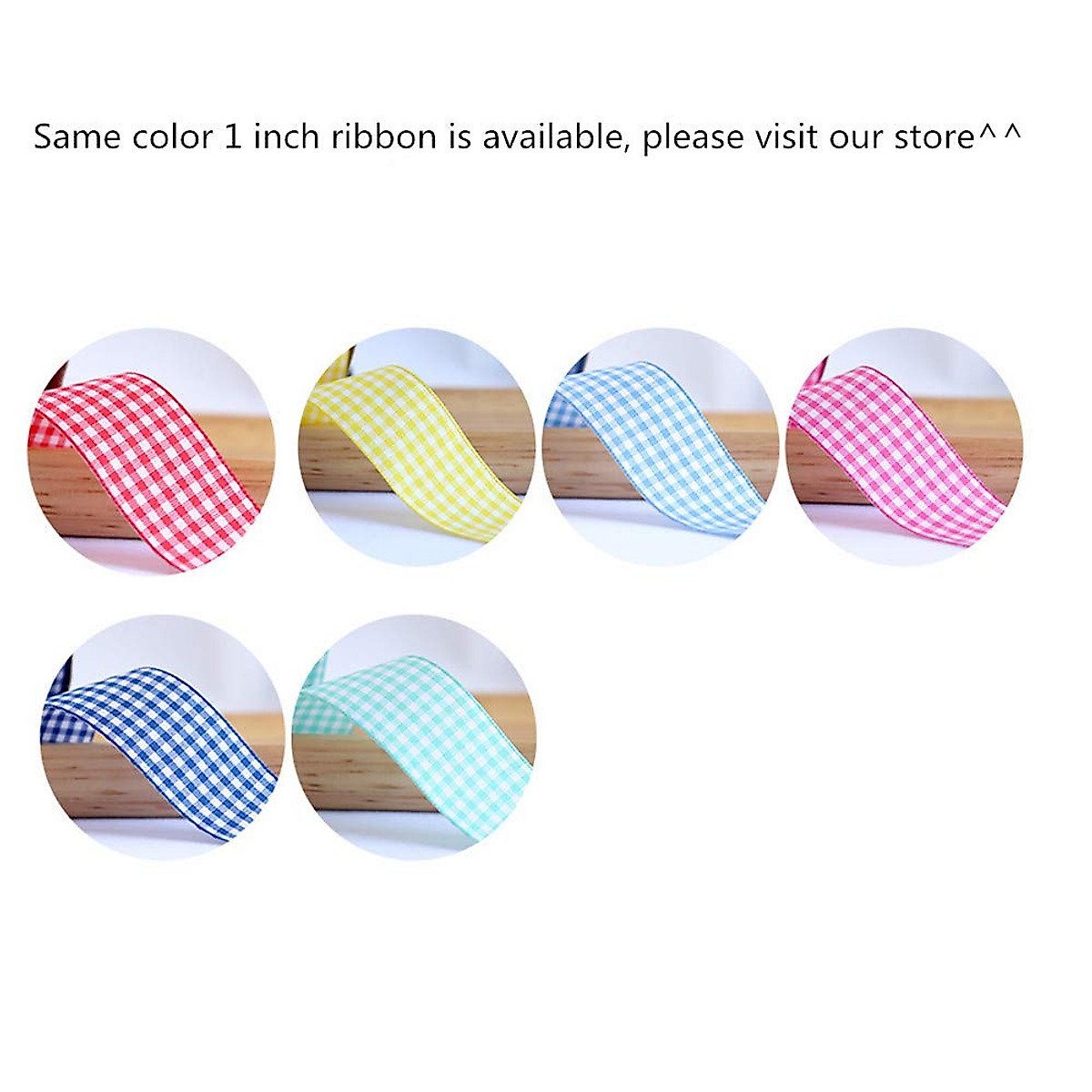 VIVIQUEN Gingham Craft Ribbon Bows Mini Checkered Ribbon Flowers Appliques for Sewing, Gift, DIY Craft, Wedding Decoration Ornament (LIGHT BLUE, Small Size 52PCS)