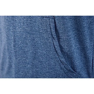 SIR7 Men's Gym Workout Active Long Sleeve Pullover Lightweight Hoodie Casual Hooded Sweatshirts(Deep Blue X-Large)