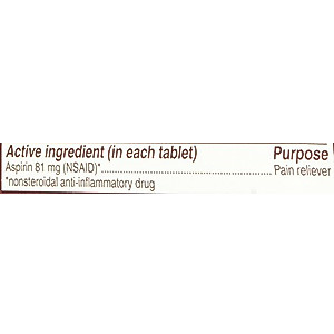 Aspirin Regimen Bayer, 81mg Enteric Coated Tablets, Pain Reliever/Fever Reducer, 120 Count