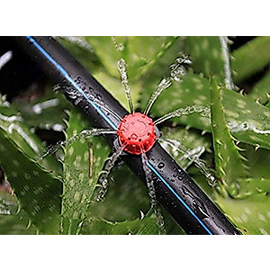 100pcs 360 Degree Adjustable Irrigation Drippers Sprinklers, 1/4 Inch Emitters Drip for Watering System by Korty
