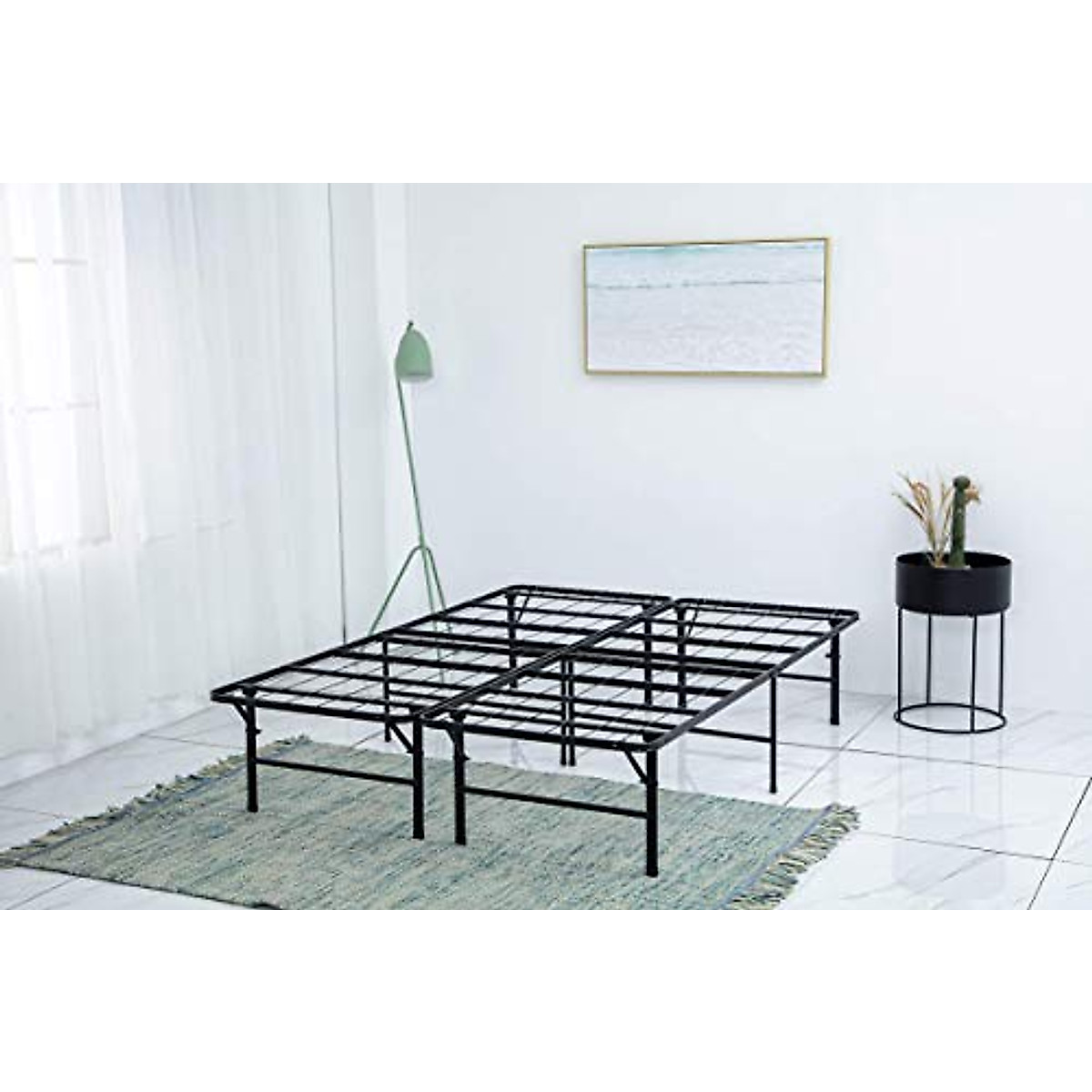 V&LX 14 Inch Tall High Easy-Assembly / No Tool Needed to Assemble / Bed Frame/ No Box Spring Needed (Modern,Cal King)