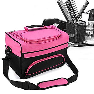 BOOFIRE Professional Cosmetics Beauty Hairdressing Styling Bag, Multi-functional Hair Makeup Salon Hairdresser Toiletry Organizer Tool Bag Case Holder Box with Strap for Hair Stylist Shoulder Carrying