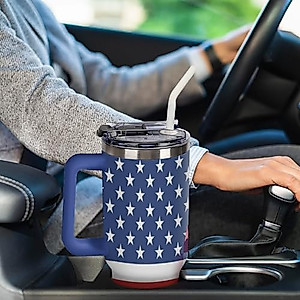 U.S.A Greenland Flag 40oz Water Bottle Double Wall Insulated Tumbler with Handle Leakproof Travel Mug Deep Blue-style