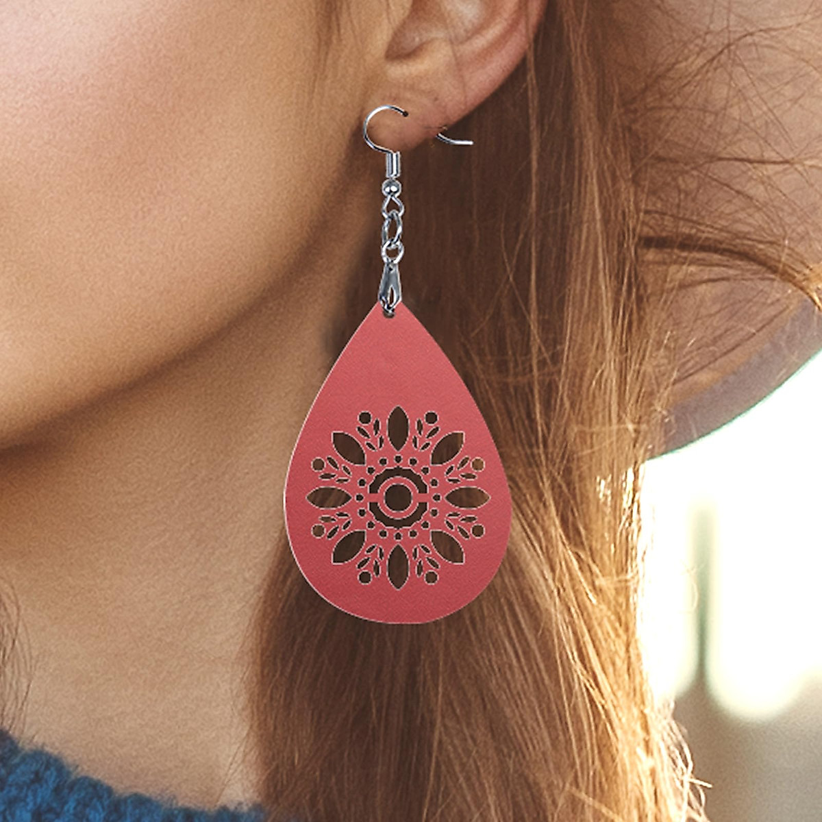 PYD Life 6 Pack Faux Leather Sheets 12" x 12" Red for Glowforge Xtool Laser Engraving,Leather Patches for Silhouette Curio 2 Foil Transfer Leather Craft