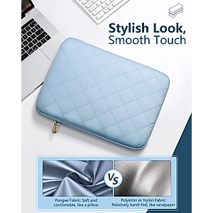 Dadanism 9-11" Tablet Sleeve for iPad 10.2 9/8/7th, iPad 10th Gen 10.9, iPad Pro 11 M4, iPad Air 11", iPad Air 5/4 10.9, Galaxy Tab A9+/S9 FE/A8, Puffy Padded Protective iPad Carrying Case, Blue