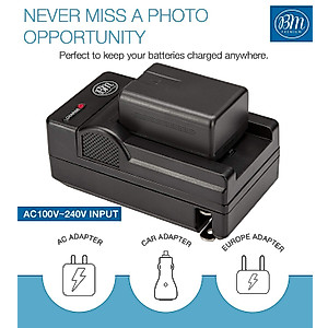 BM Premium 2 VW-VBT380 Batteries and Charger for Panasonic HC-V800K, HC-VX1K, HC-WXF1K, HCV510, HCV520, HC-V550, HCV710, HC-V720, HC-V750, HC-V770, HC-VX870, HC-VX981, HCW580, HC-W850, HC-WXF991