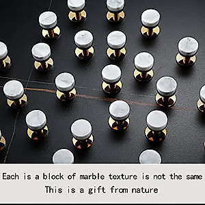 ZAHCHIS Golden Brass Hook Natural Marble Porch The Bathroom Towel Hook Adhesive Wall Hook Golden Hooks for Hanging Contracted (Free of Punch)