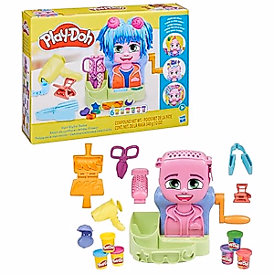 Play-Doh Hair Stylin' Salon Playset with 6 Cans, Pretend Play Toys for Girls and Boys Ages 3 and Up