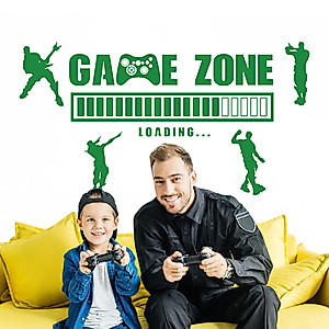 Gamer Wall Decals Stickers Glow in The Dark Gaming Zone Wall Decal Game Zone Wall Decals for Girls Boys Kids Playroom Bedroom Decor