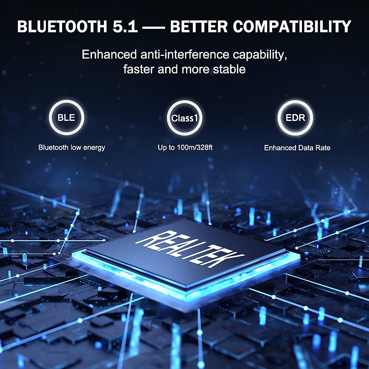 Long Range Bluetooth Adapter for PC, XDO Class 1 USB Adapter 5.1+EDR, 328FT/100M Wireless Transfer Transmitter Receiver for Bluetooth Mouse Keyboard Speakers Headphones Support Win11/10/8/7