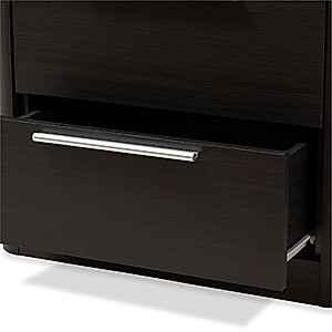 Baxton Studio Carlingford 2 Shelf Bookcase in Dark Brown