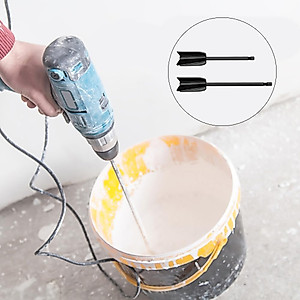 QWLWBU 6Pcs Drill Mixer Attachment,Mixer Drill Attachment Resin Mixer Paddles Epoxy Mixer Attachment for Powerful Mixing Paint Stirrer Drill Attachment for Resin, Silicone Mixing(Black)