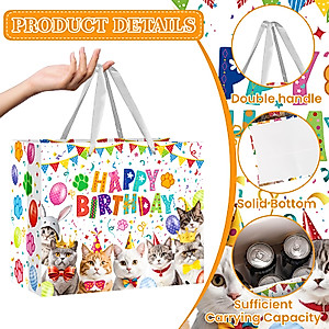 Cat Birthday Gift Bag Cat Birthday Decorations Pet Birthday Supplies with Cat Wrapping Paper and Greeting Card Meow Birthday Party Decorations for Kids Baby Shower Birthday Christmas Decorations Party Supplies
