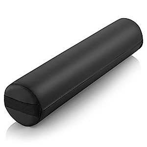 Saloniture Full Round Massage Table Bolster Pillow Pad - 26 x 6 Inch - Black