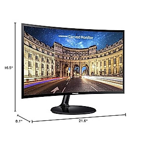 SAMSUNG LC24F392FHNXZA 24-inch Curved LED Gaming Monitor (Super Slim Design), 60Hz Refresh Rate w/AMD FreeSync Game Mode (Renewed)