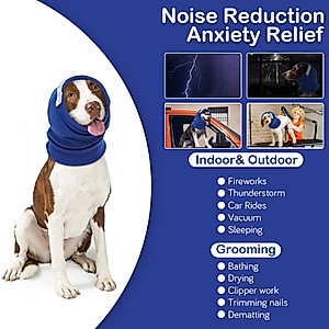 Nanaki Upgraded Dog Calming Hoodie Anxiety Relief, No Shake Ear Wraps for Dog, Soft Dog Hematoma Ear Wrap Anti-slip Dog Head Muffs Ear Protection Dog Head Cover Grooming Force Drying Bathing Fireworks
