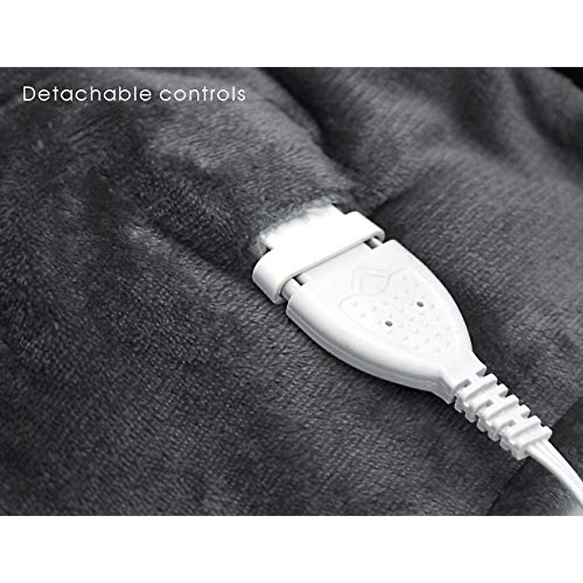 Marquess Electric Blanket Queen Size, Sherpa Flannel Heated Blanket with Dual Control, 10 Heat Settings, Automatic Shut Off Adjustable, Machine Washable (Grey, Queen)