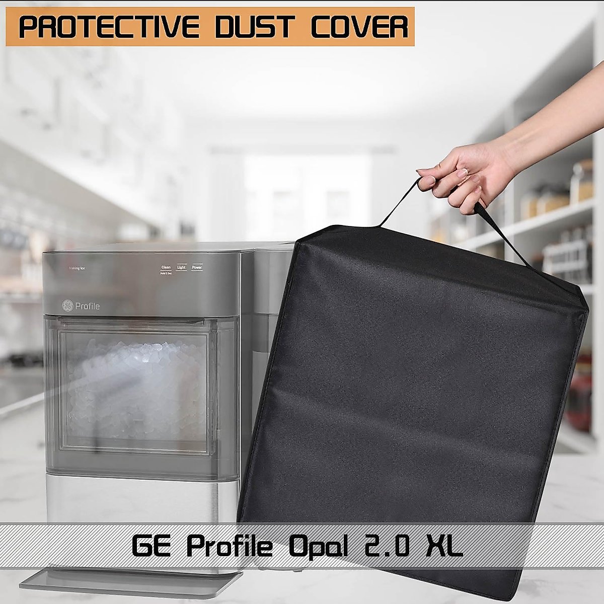 Ice Maker Dust Cover, Waterproof and Dustproof Ice Maker Dust Cover for GE Profile Opal 2.0 Countertop Ice Maker/Portable Ice Maker/Ice Cube Maker/Ice Maker （19.68Dx14.96wx15.74H）