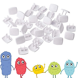 Toddleroo by North States Plug Protectors | Fits Two and Three pronged outlets for Quick Coverage in Seconds | Baby proofing with Confidence 36 Count (Pack of 1), Soft White