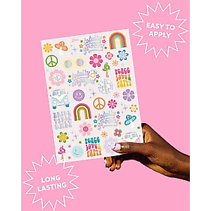 xo, Fetti Groovy Bachelorette Temporary Tattoos - 54 Foil Styles | 70's Bach Party Decoration, Bridesmaid Favor, Last Disco, Pastel Dazed Engaged