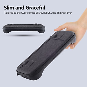 Case for Steam Deck, Portable Travel Carrying Case, Hard Shell Storage Bag Carry Case, Fits Steam Deck Console with TPU Soft Cover, Gifts for Men (Slim)