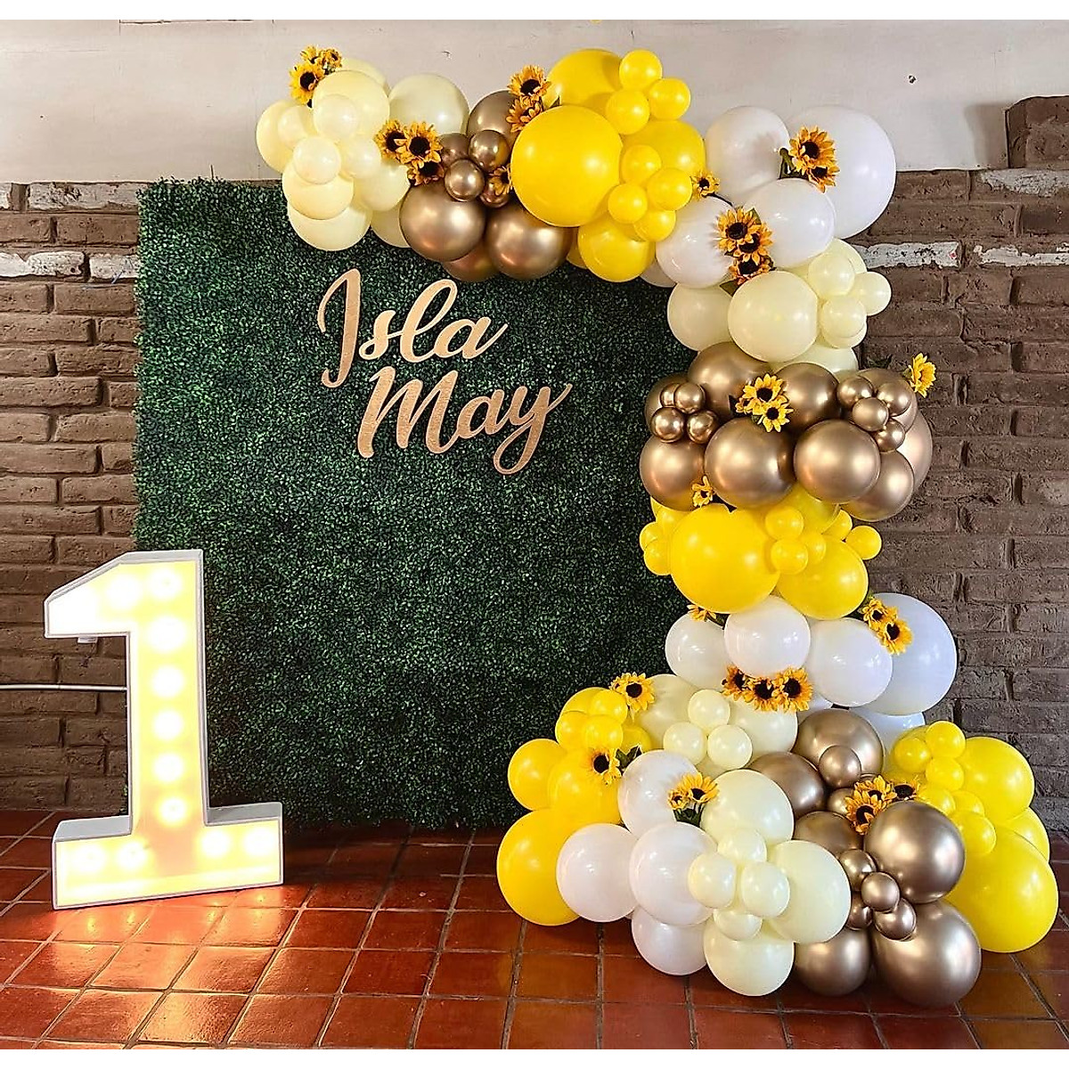 NISOCY Yellow Latex Balloon Arch Kit, 102PCS 18In 12In 10In 5In Yellow Balloons Arch Garland for Birthday, Baby Shower, Wedding, Sunflower, Honeybee Lemon,Yellow Theme Decoration with 33ft Ribbon