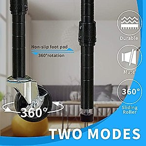 HCY 6-Tier Storage Shelf Heavy Duty Shelving Unit NSF Height Adjustable Metal Rack with Wheels for Laundry Bathroom Kitchen Garage Pantry Organization 2100 LBS Capacity-82*48*18 inch, (Black)