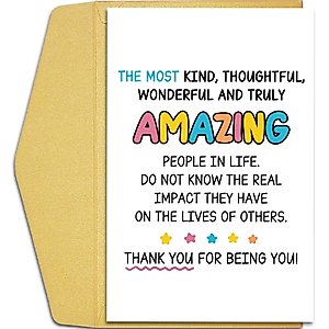 Qiliji Cute Thank You Card, Thank You Card for Friend Bestie, Appreciation Card for Family Partner Coworker Teacher Doctor Nurse, Thank You For Being Amazing