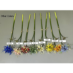 Qingriver 4 Stems 26.38'' Artificial Spider Lily Flowers Lycoris Radiata for Home Garden Decoration Red