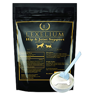 Lexelium Joint Supplement for Dogs & Cats - Chondroitin Sulfate, Turmeric, MSM, Glucosamine & Calcium for Healthy Bones & Optimal Skeletal Function - Optimal Joint Care to Help w/Arthritis- 200g