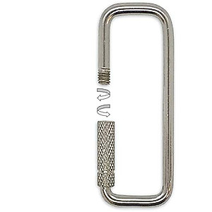 Lucky Line 2” Rectangular Key Ring with Turn Twist Sleeve Closure (70201), Silver