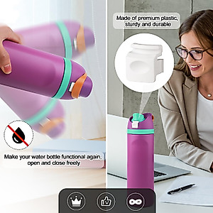 2pcs Replacement Button Compatible with Owala FreeSip 24oz 32oz, BPA-Free Water Bottle Lid Mouth Push Switch Top Cap Seal Stopper Replacement Parts for Owala 19/24/32/40oz Accessories, White