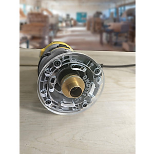 Precision machined 3/8" thick baseplate with bushing recess for Dewalt DWP611 / DCW600 / PC450 router 4" circle