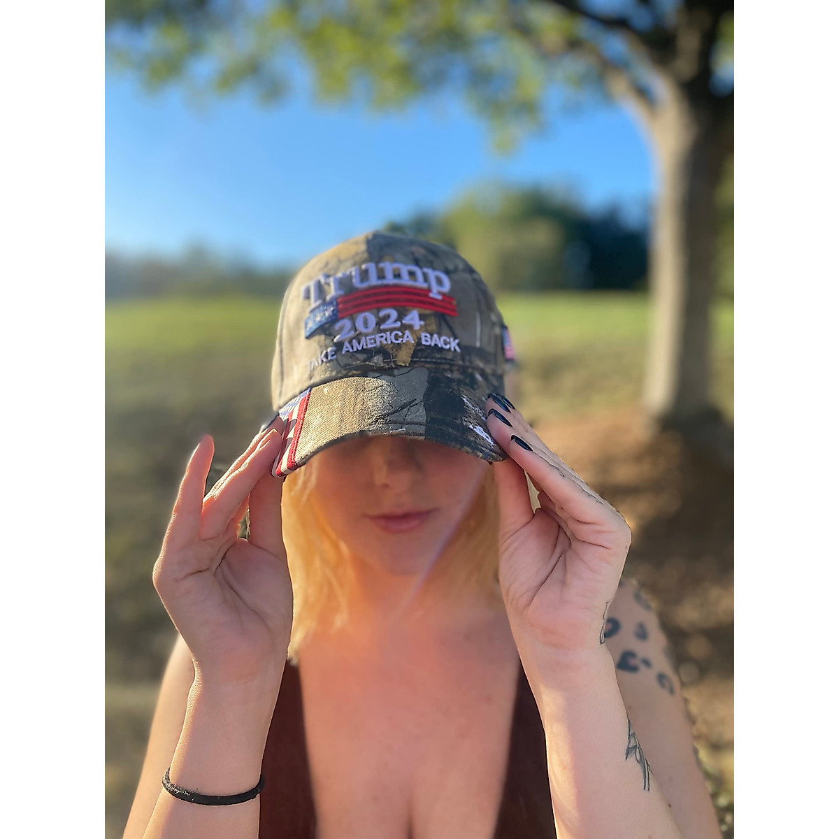 MADE in USA Trump Hat 2024 Take America Back Camo Hat Adjustable Cap Hat Presidential Election Campaign