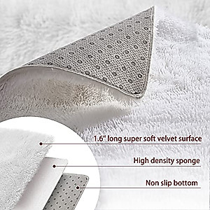 Area Rugs for Living Room Bedroom: 4x6 Feet White Super Soft Fluffy Shag Plush Rugs Carpet for Kids Girls Boys Nursery Playroom Dorm Room Teen Room Decor