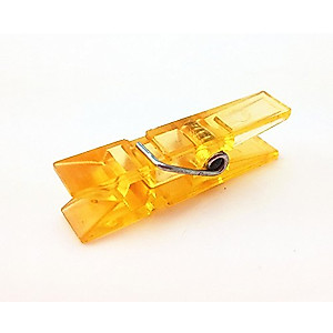 yueton 50pcs Mini Colorful Clear Plastic Clothespins Clip, Clothes Line Clips, Clothesline Utility Clips