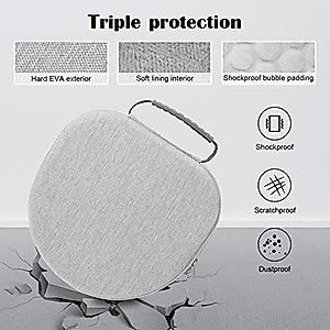 ProCase Hard Case for New AirPods Max, Travel Carrying Headphone Case with Silicone Earpad Cover & Mesh Pocket, AirPods Max Protective Portable Storage Bag -Grey