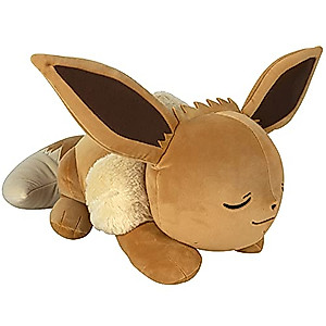 Pokémon 18” Plush Sleeping Eevee- Cuddly Must Have Fans- Plush for Traveling, Car Rides, Nap Time, and Play Time